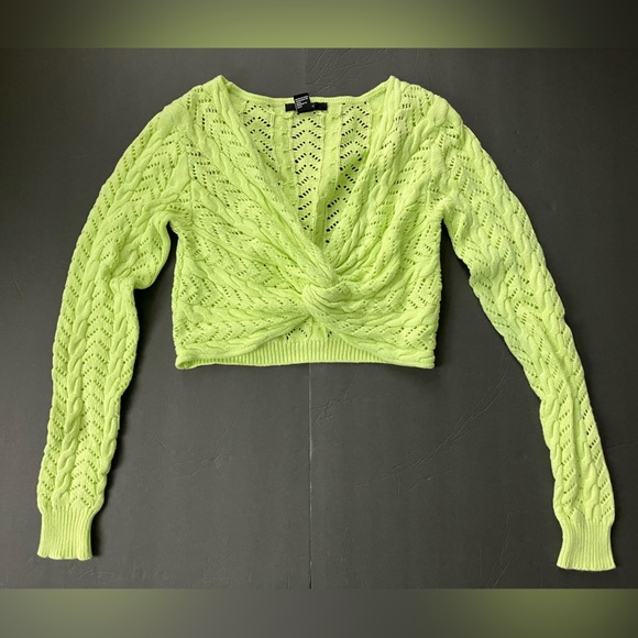 Forever 21 | Tops | Neon Yellow Knit Crop Top | Poshmark
